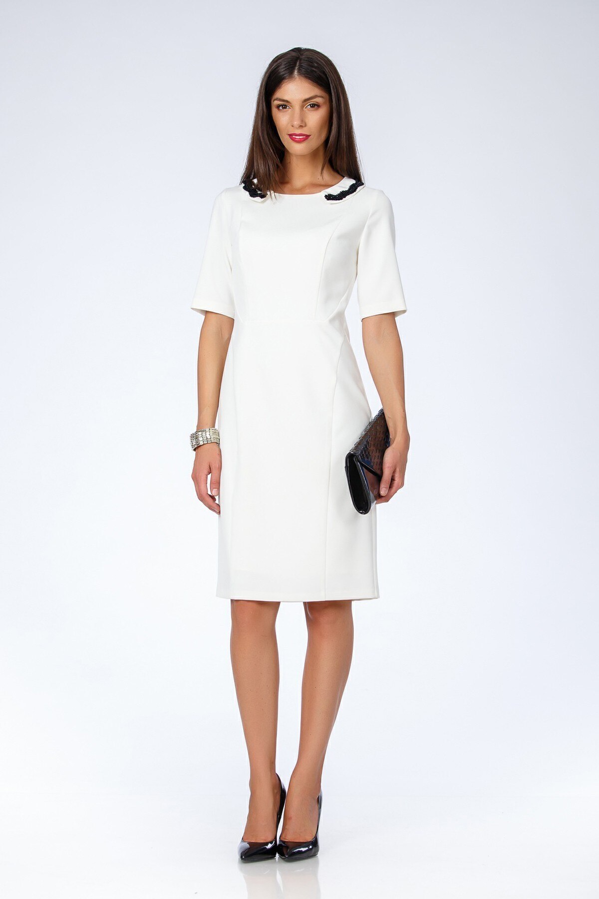 Rochie crep Kim, Ivoire Sense, 40 - eMAG.ro