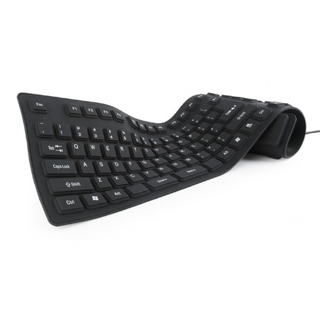 Tastatura flexibila USB 109 taste, water-proof, anti praf, neagra - eMAG.ro
