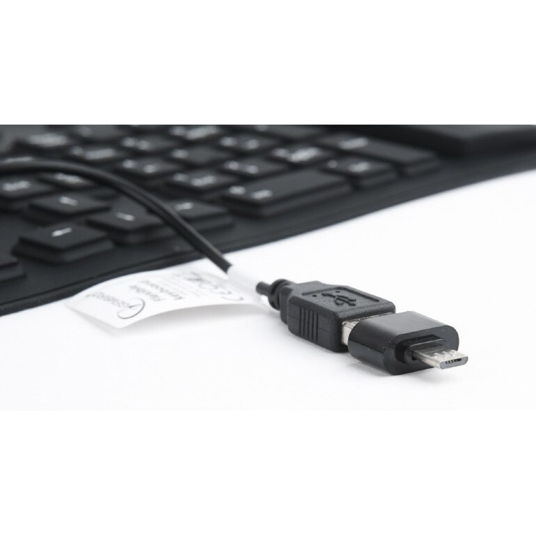 Tastatura flexibila USB 109 taste, water-proof, anti praf, neagra - eMAG.ro