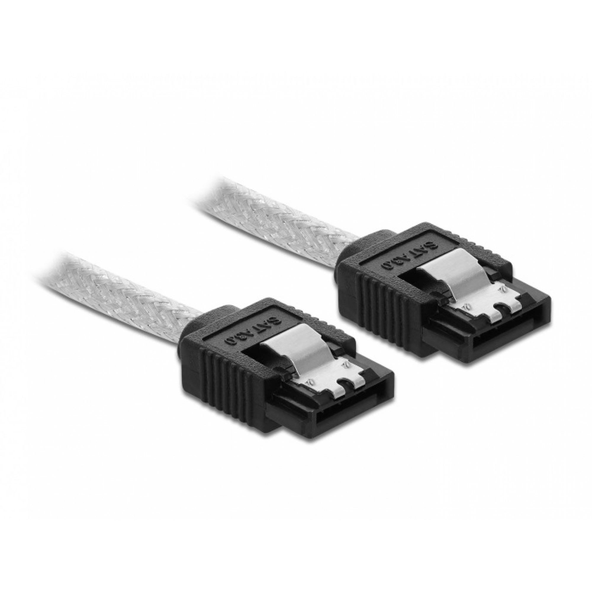Cablu SATA III drept/drept 70cm Transparent, Delock 85343 - eMAG.ro