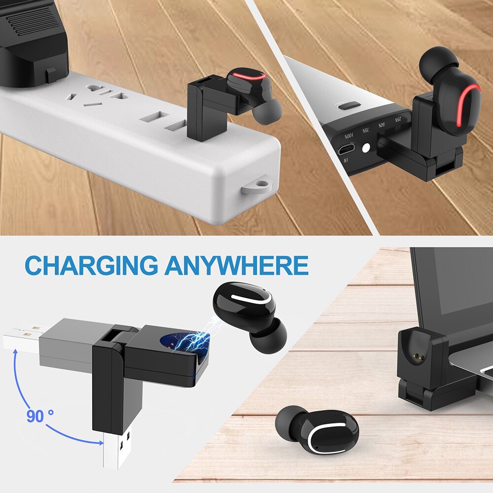 Casca Bluetooth HBQ-Q13S, Handsfree, TWS Single, incarcare Port USB ...