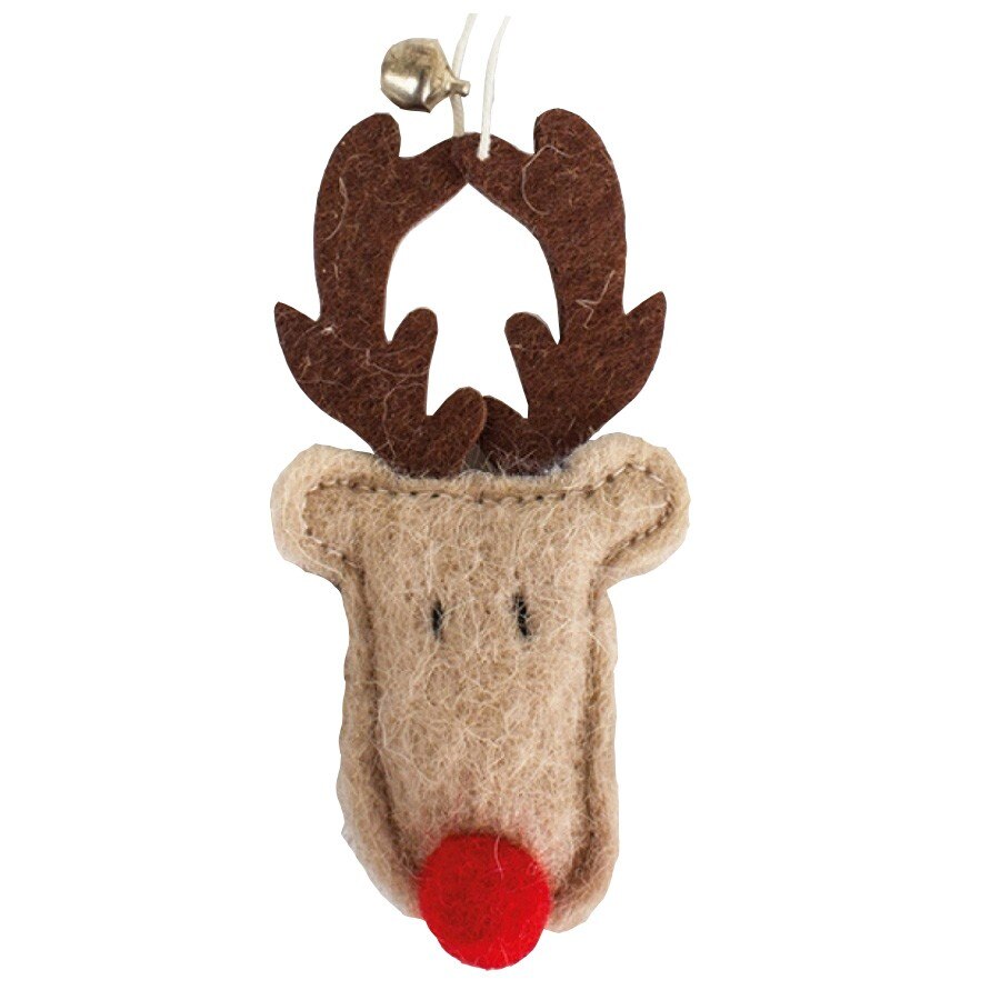 Decoratie Craciun Cap de ren pentru brad cu clopotel - eMAG.ro