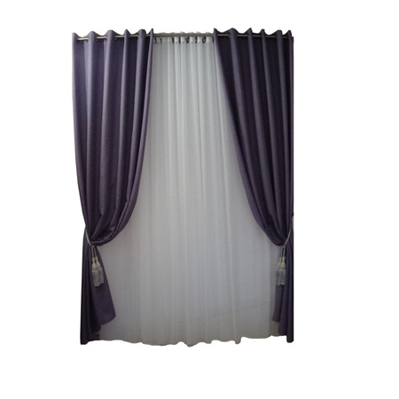 Set perdea si draperia, Promesina, 5m x238 cm, 3mx238 cm, Ecru/Lila ...