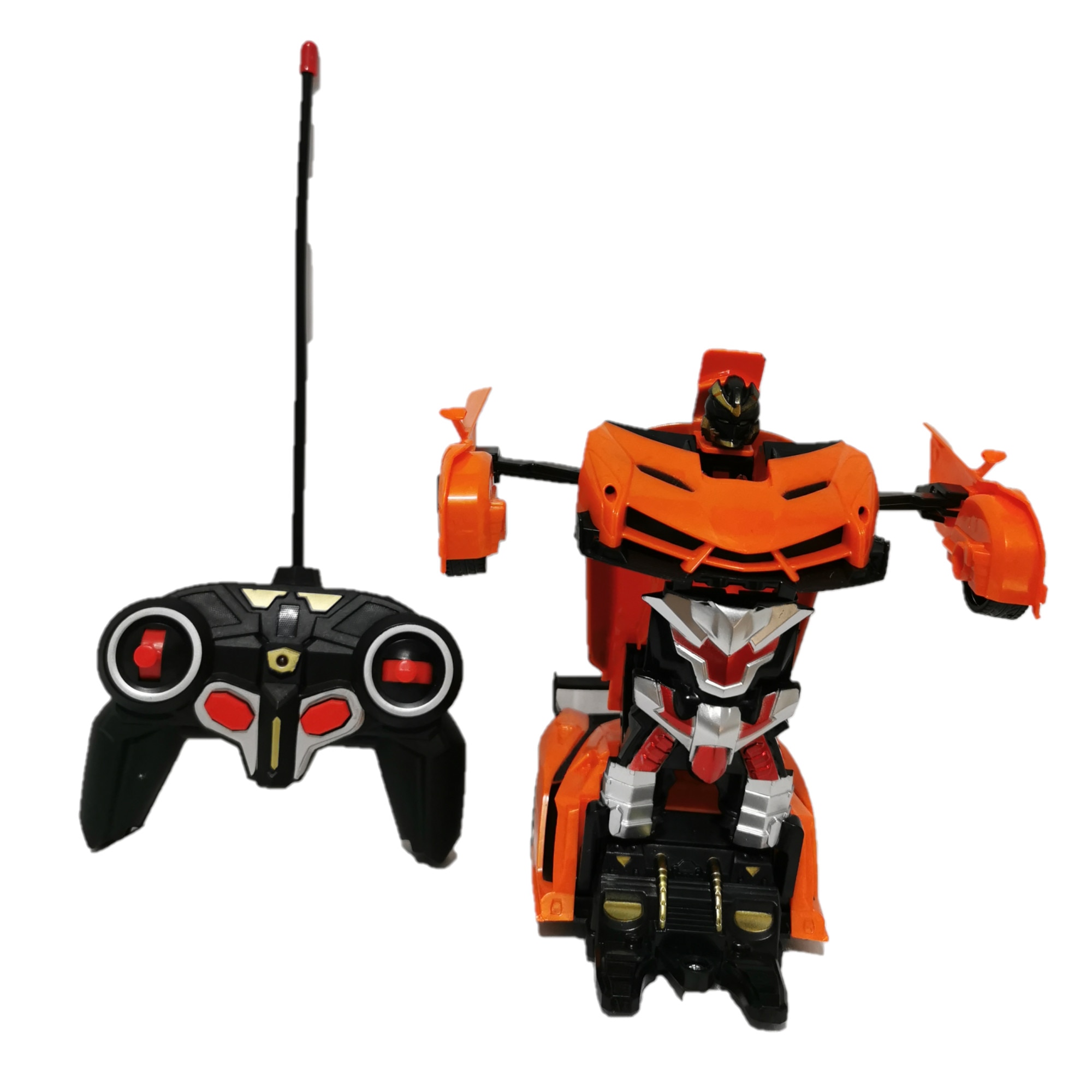 Robot Transformer, Masina si Robot, cu telecomanda, 18 cm, portocaliu ...