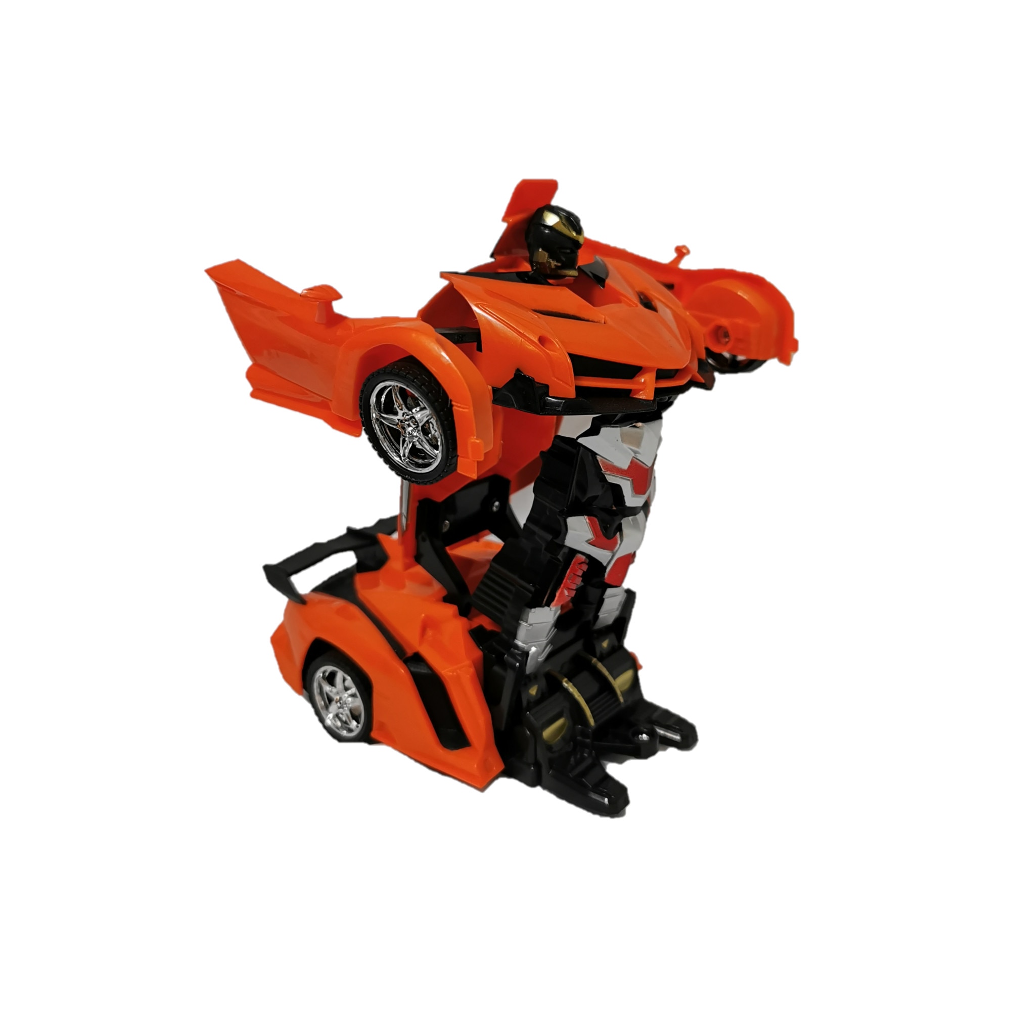 Robot Transformer, Masina si Robot, cu telecomanda, 18 cm, portocaliu ...