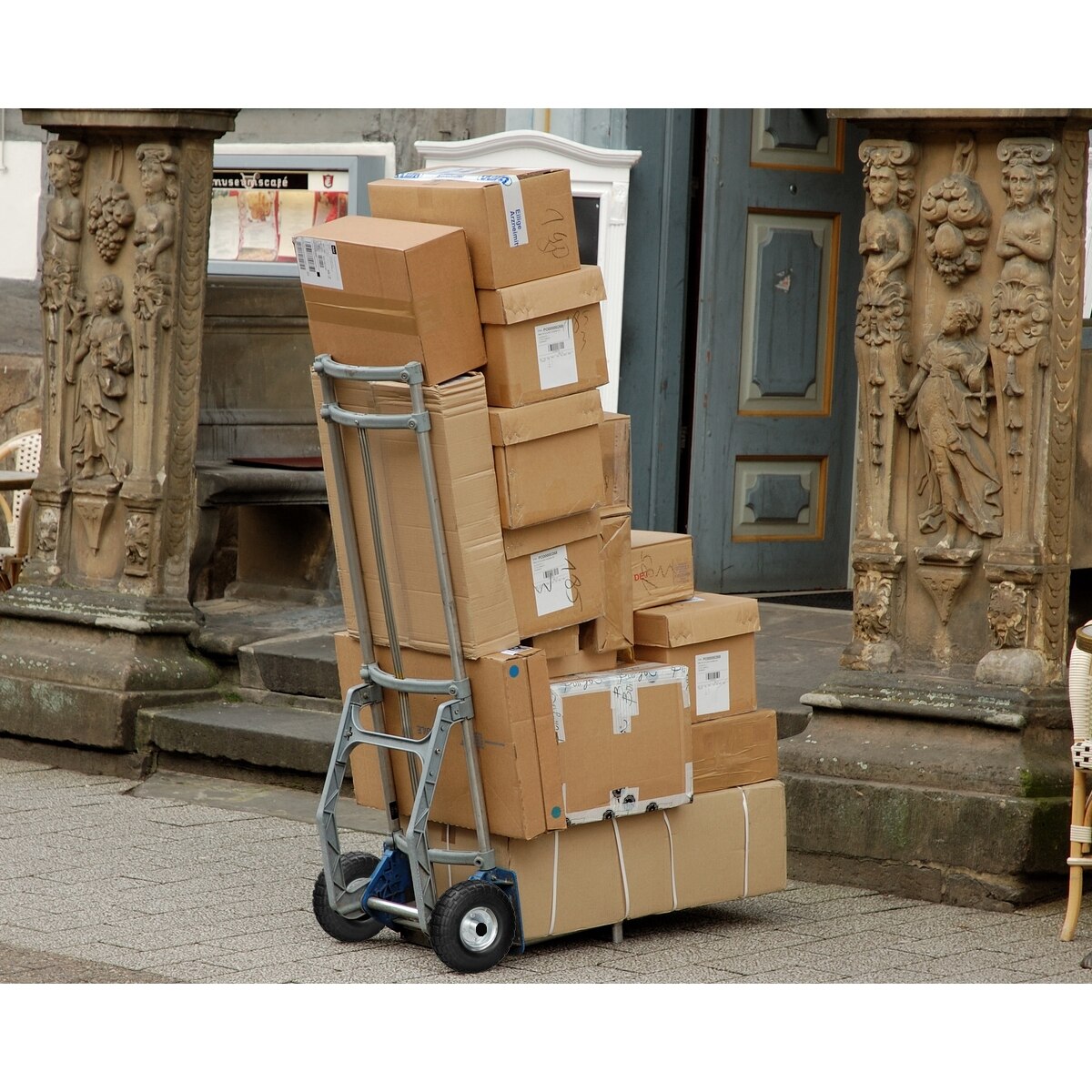 Set 4 roti roaba, ECD Germany, poliuretan, lungime butuc 80 mm, negru ...