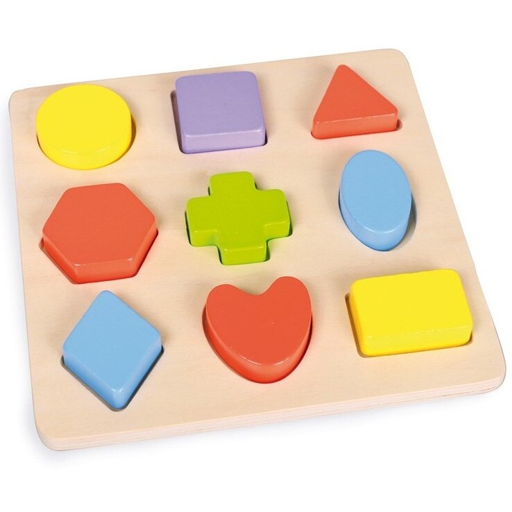 Puzzle educativ cu forme geometrice din lemn - eMAG.ro