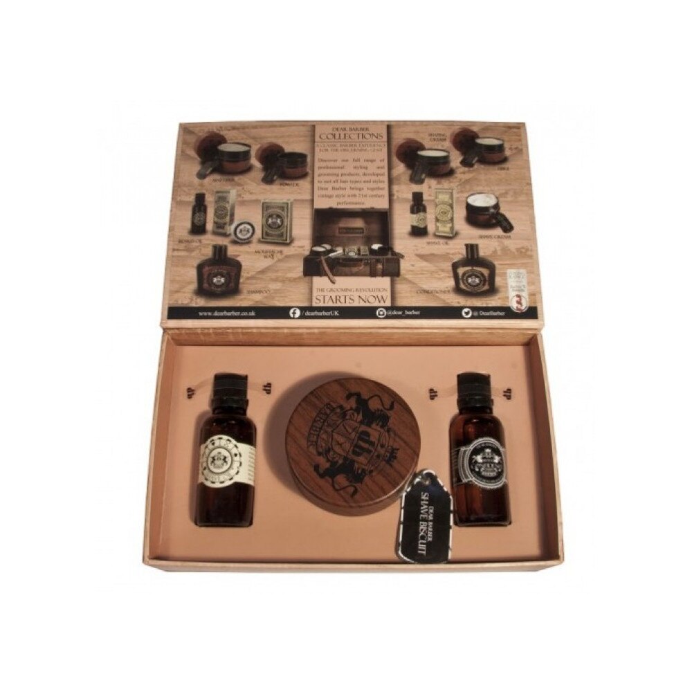 Set cadou pentru barbierit Dear Barber Crema Barbierit 100 ml + Ulei de ...