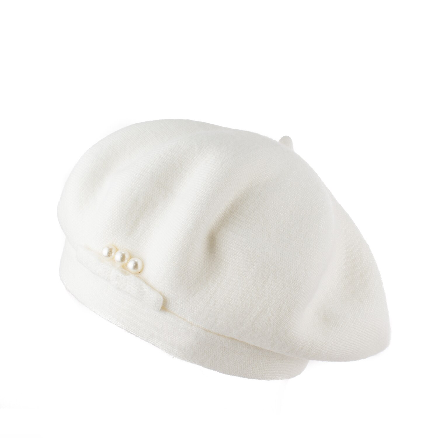 Basca dama casmir cu trei perle, HL-105, alb - eMAG.ro