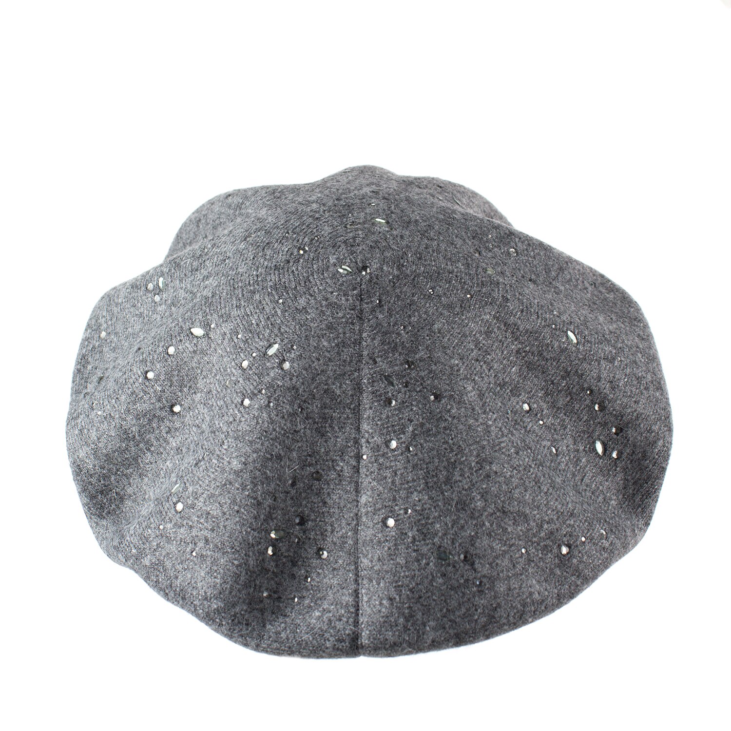 Basca dama casmir cu aplicatii cristale, HL-101, gri inchis - eMAG.ro