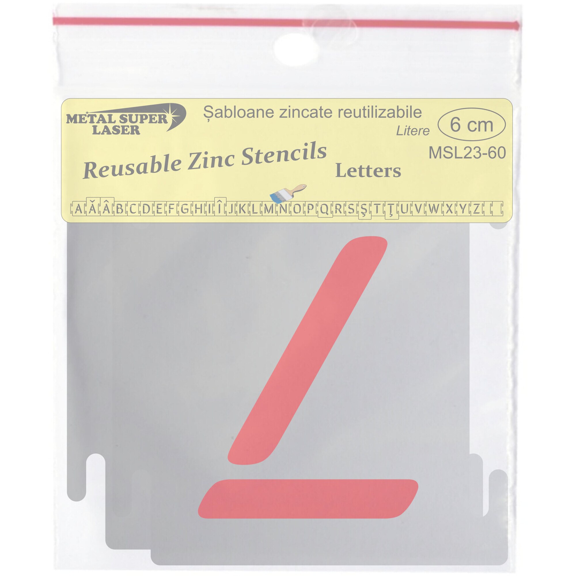 Set sabloane vopsire din metal zincat - font MSL23 60mm - litere - 33 ...
