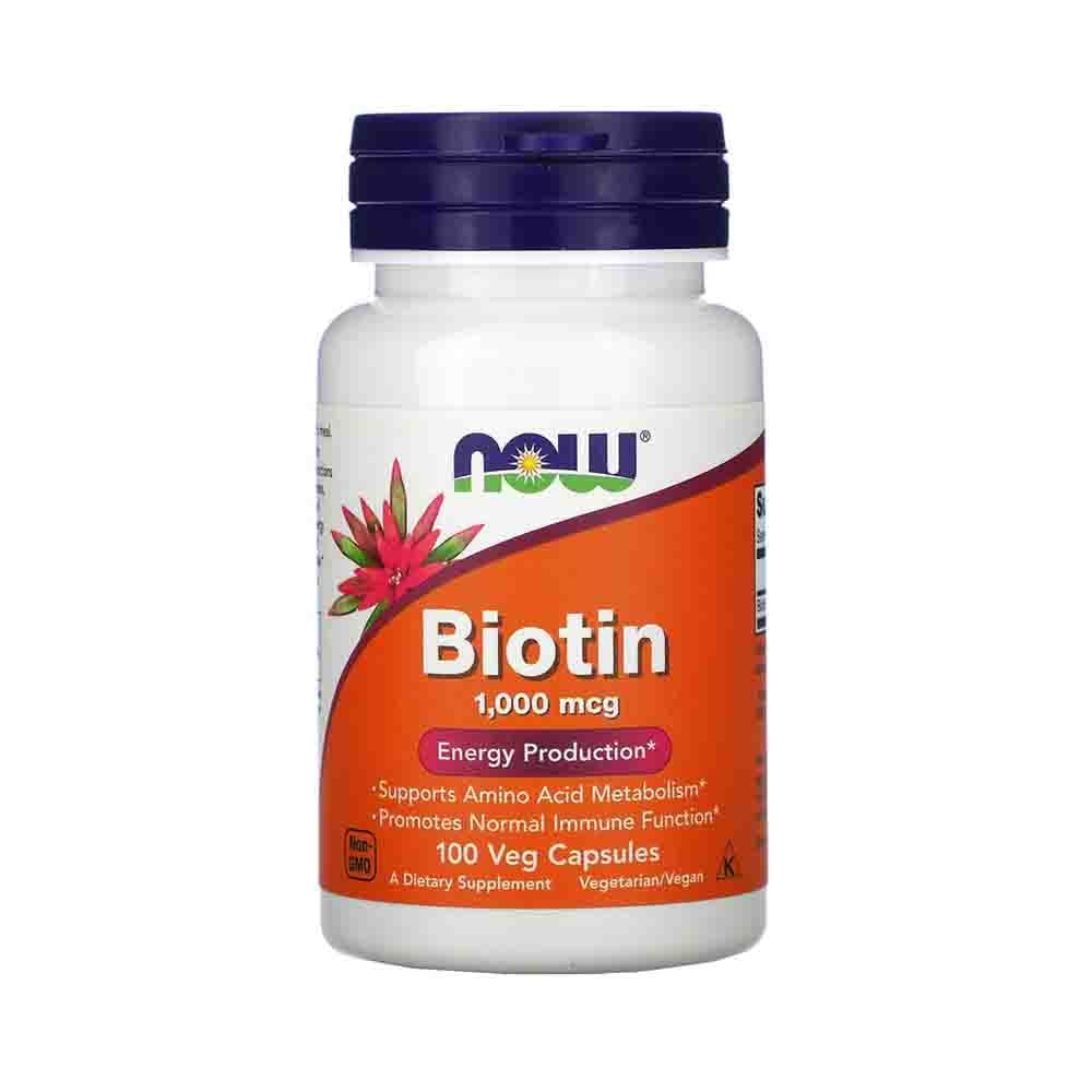 Biotin (Vitamina H sau B7) 1000 mcg, Now Foods, 100 capsule - eMAG.ro
