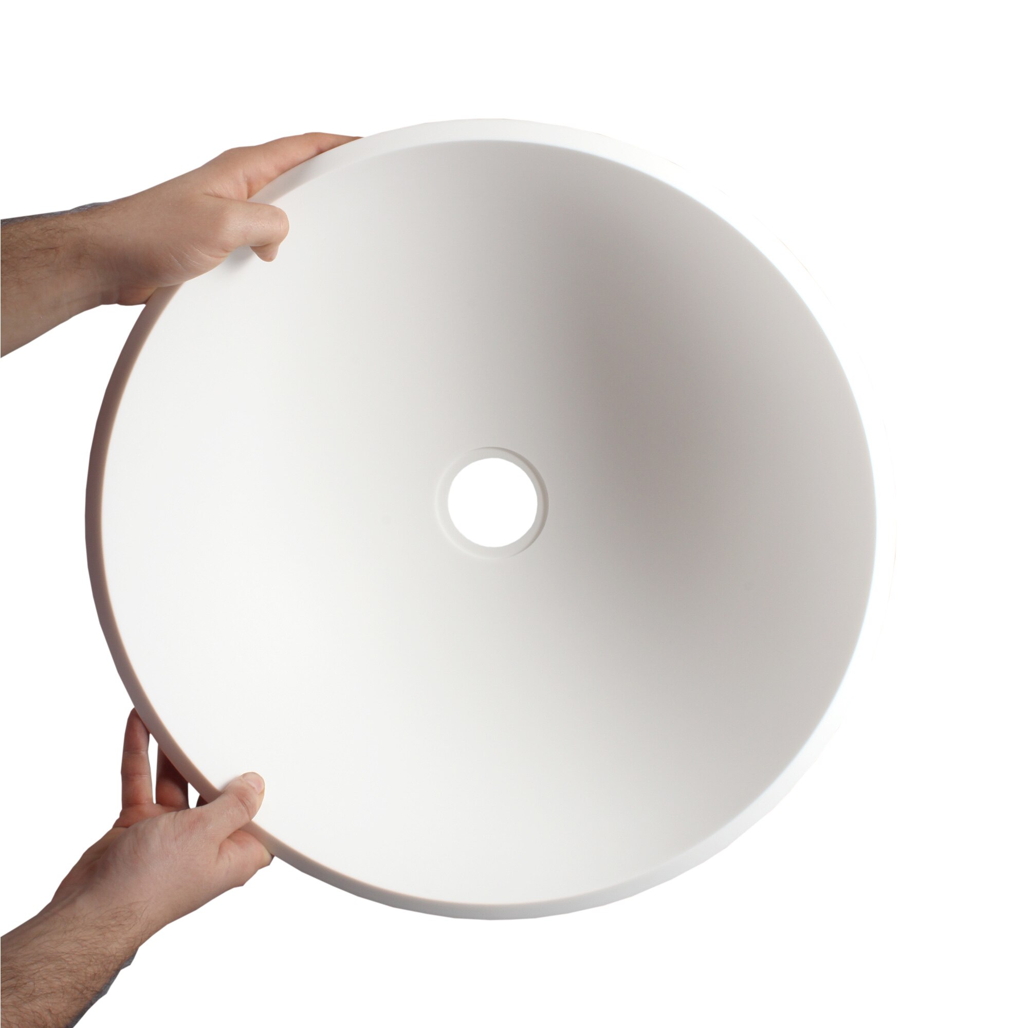 Lavoar alb rotund, material compozit krion - eMAG.ro