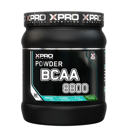 Хранителна добавка XPRO Powder BCAA 8800 Green Apple, 429 gr - eMAG.bg