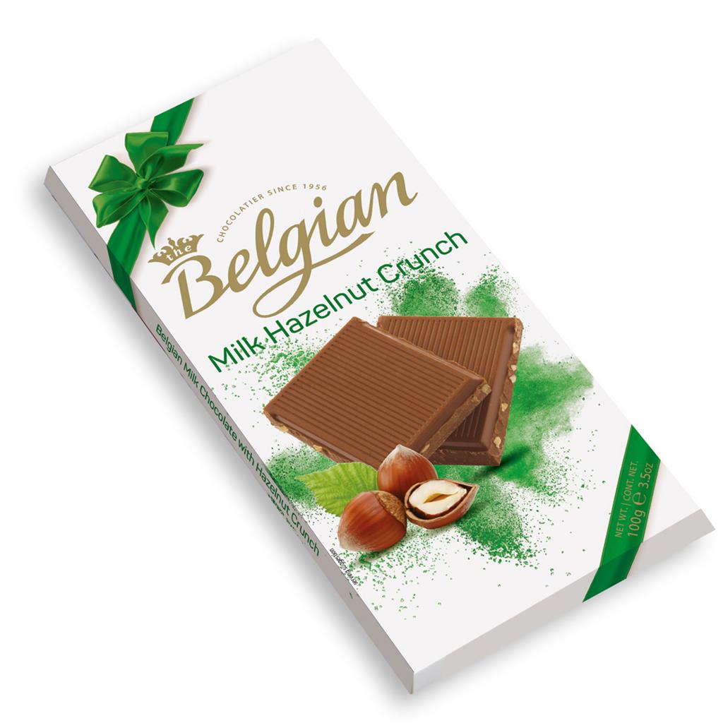 Belgian, Milk, Hazelnut, Crunch,Tejcsokoládé, Ropogós Mogyoróval, 100G ...