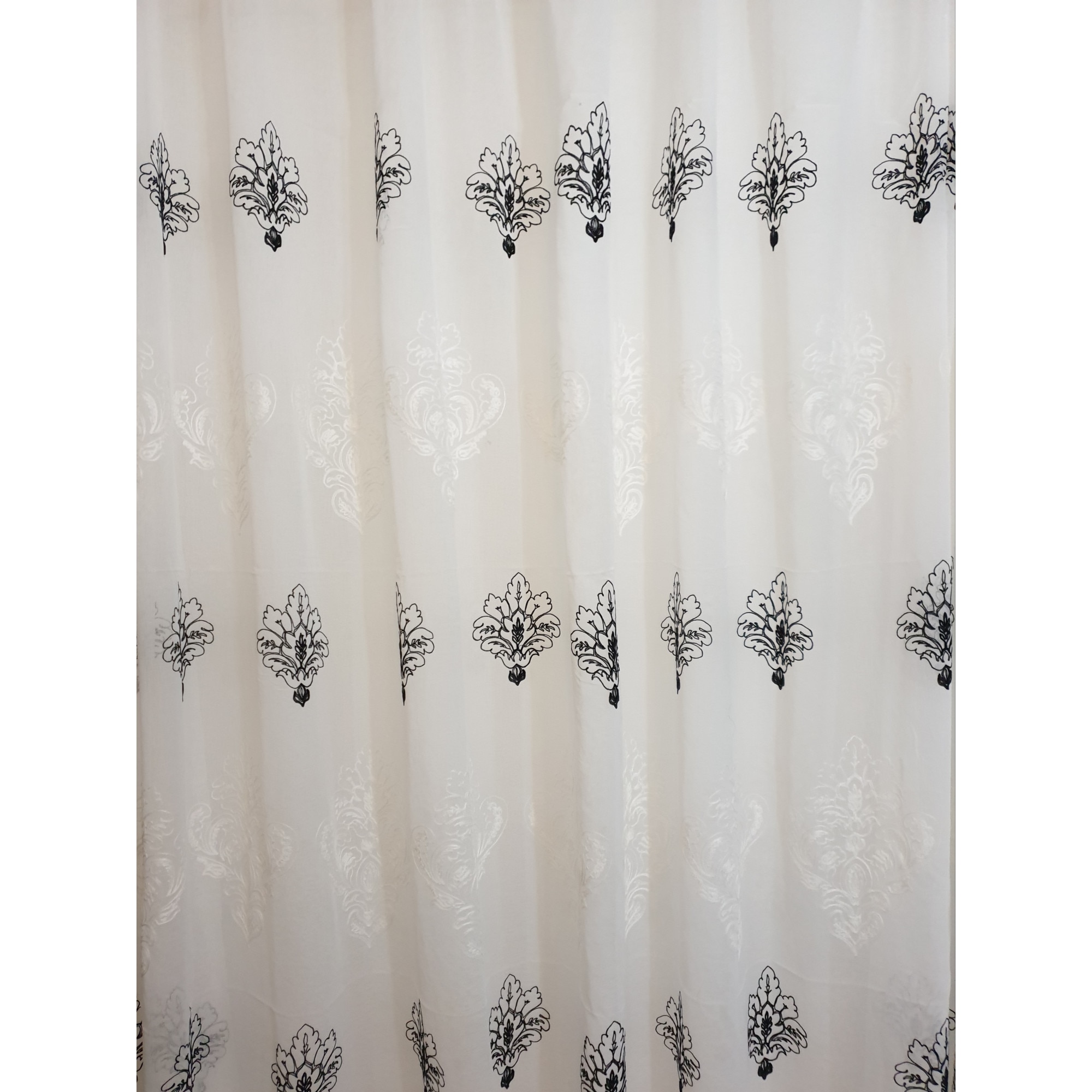 Perdea din in cu broderii stil baroc400 x 245 cm - eMAG.ro