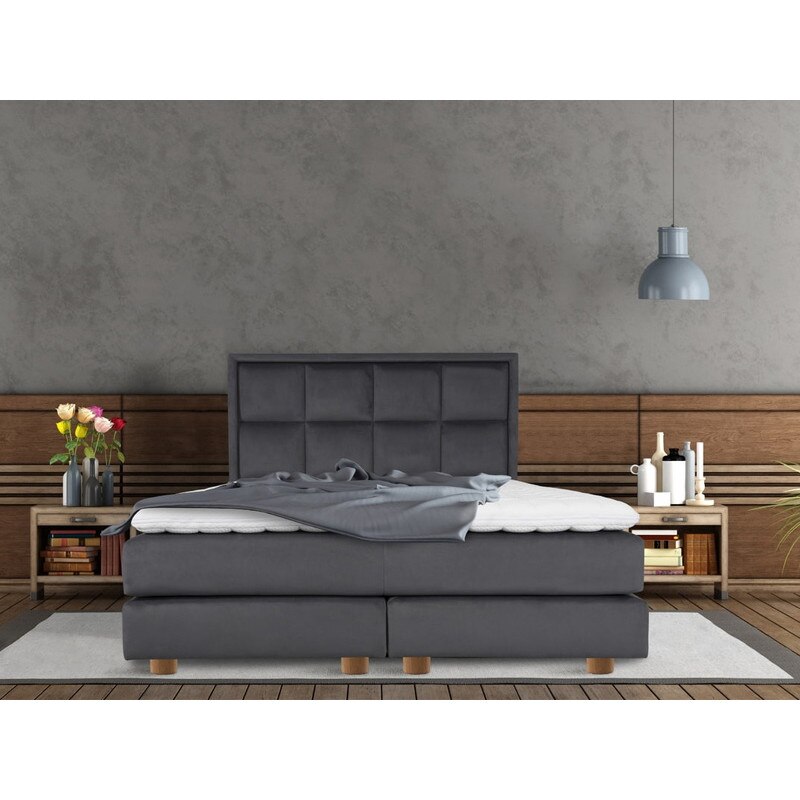 Pat Boxspring MAGGIORE Mine - 160x200, Albastru - eMAG.ro