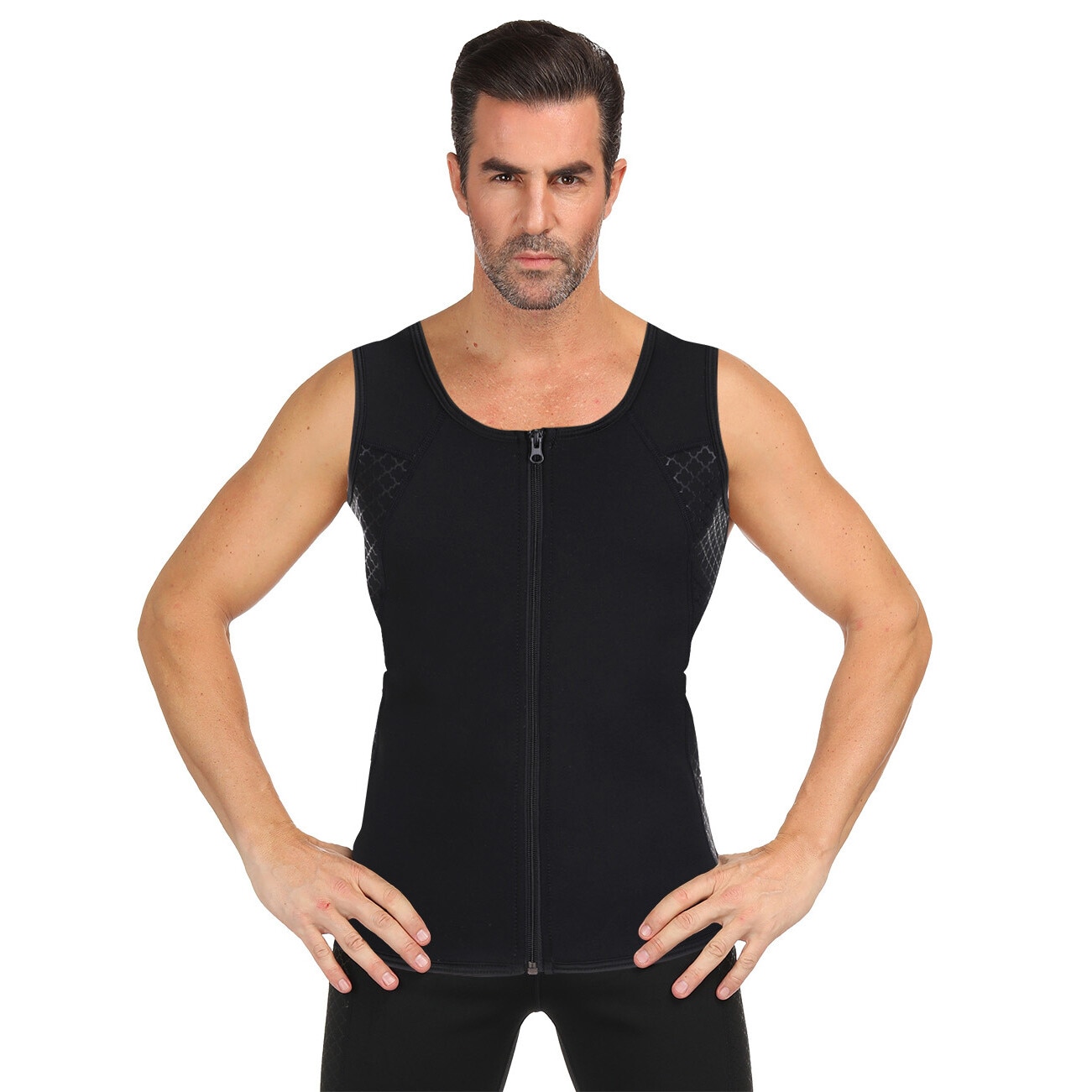 Фитнес костюм за отслабващи мъже, SlimBody, Неопрен, Черен, 3XL EU ...