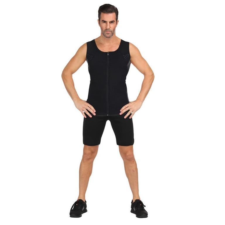 Costum Fitness pentru slabit barbati, SlimBody, Neopren, Negru, 3XL EU ...