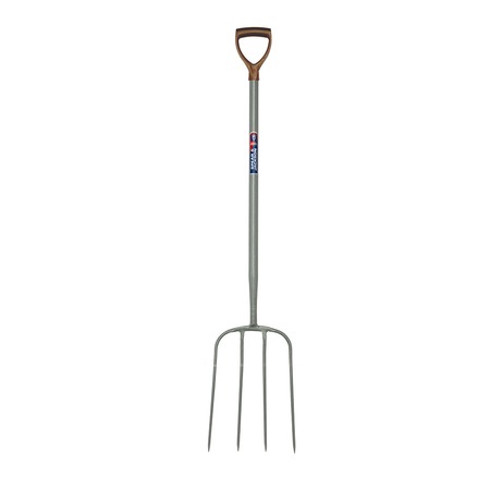 Furca compost cu 4 coarne otel carbon, coada tubulara metalica, maner D ...