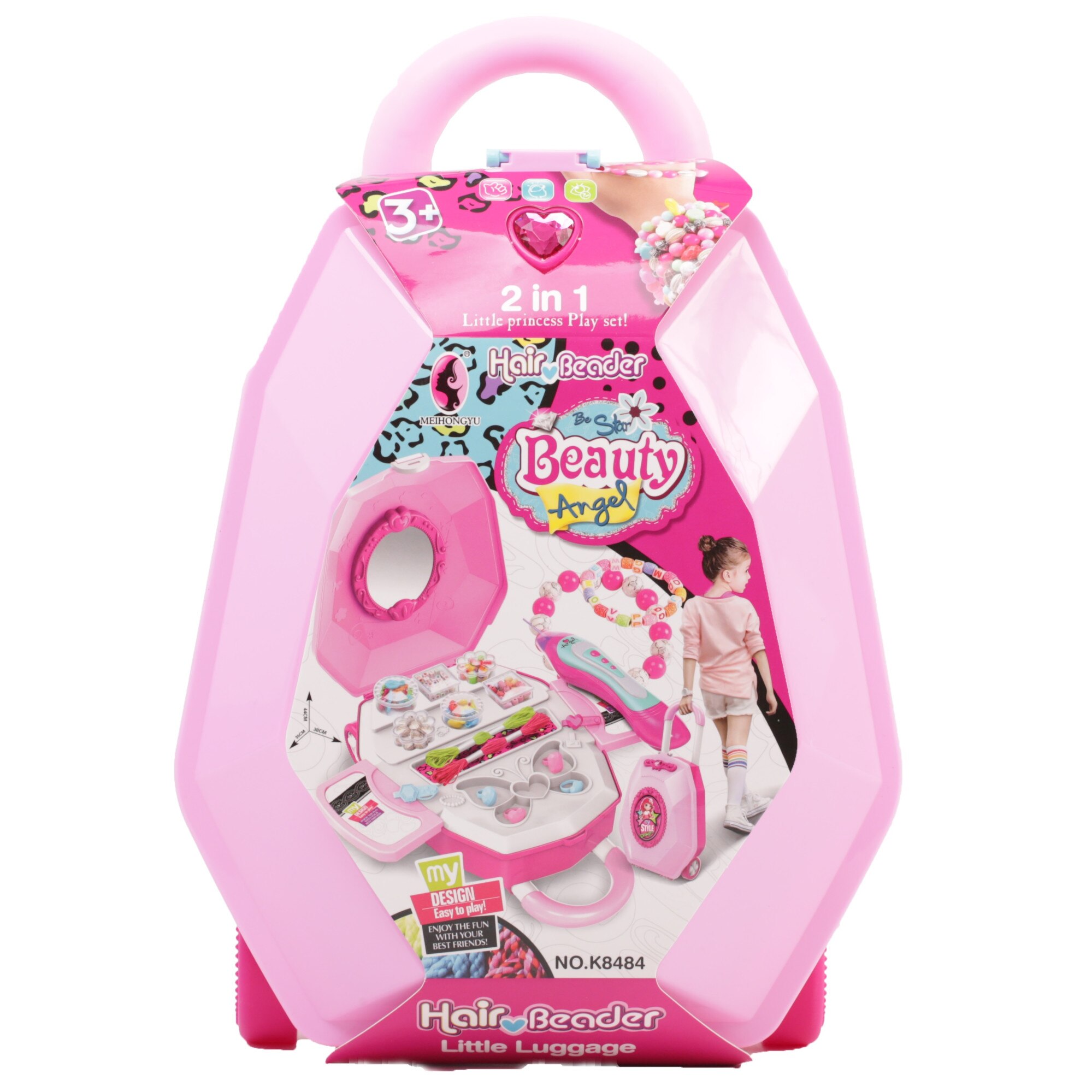 Set frumusete, Beauty Angel, Troler 2 in 1, Geanta Fetite cu Accesorii ...
