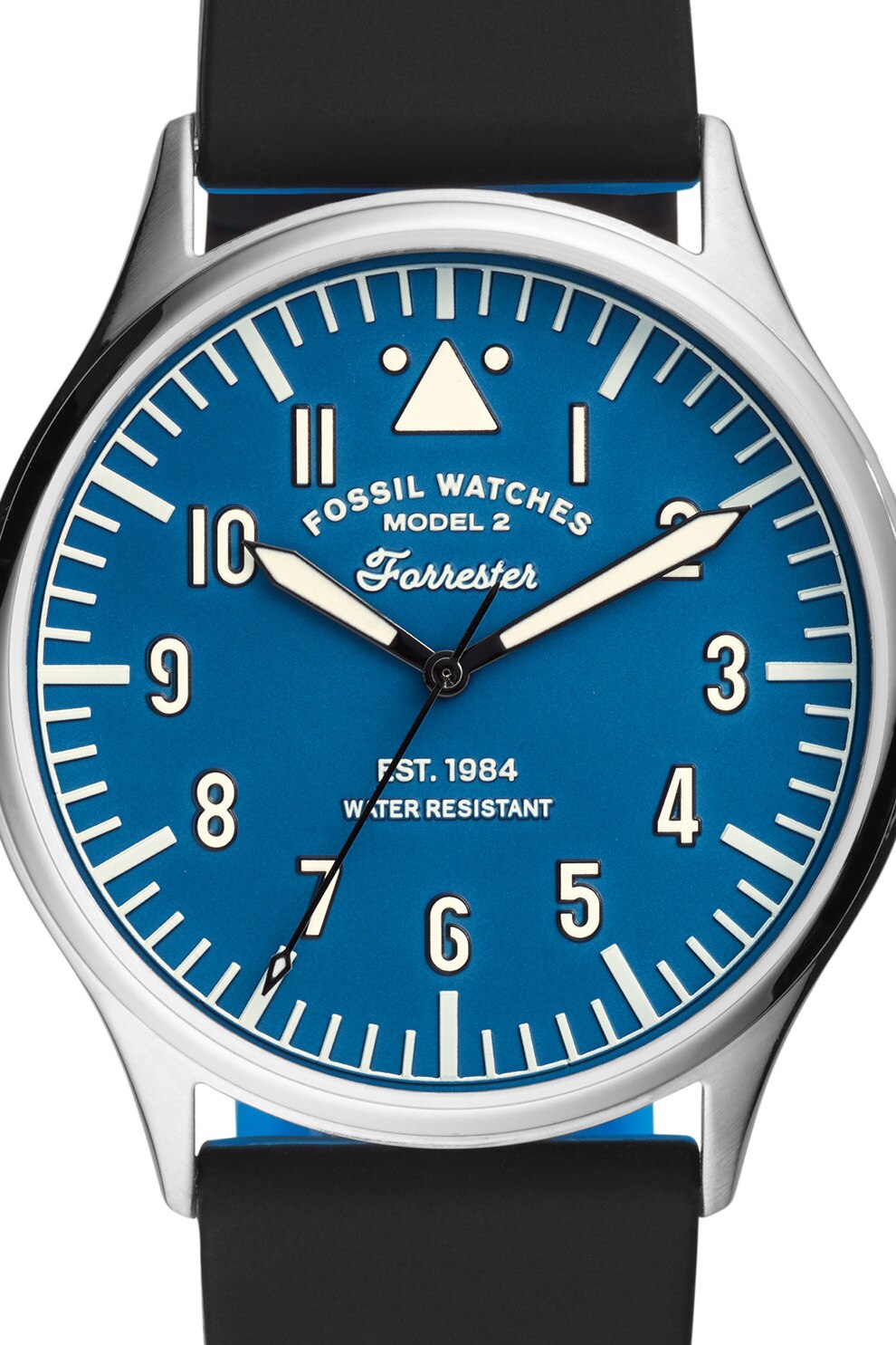 Fossil, Ceas analog cu o curea din silicon, Negru - eMAG.ro