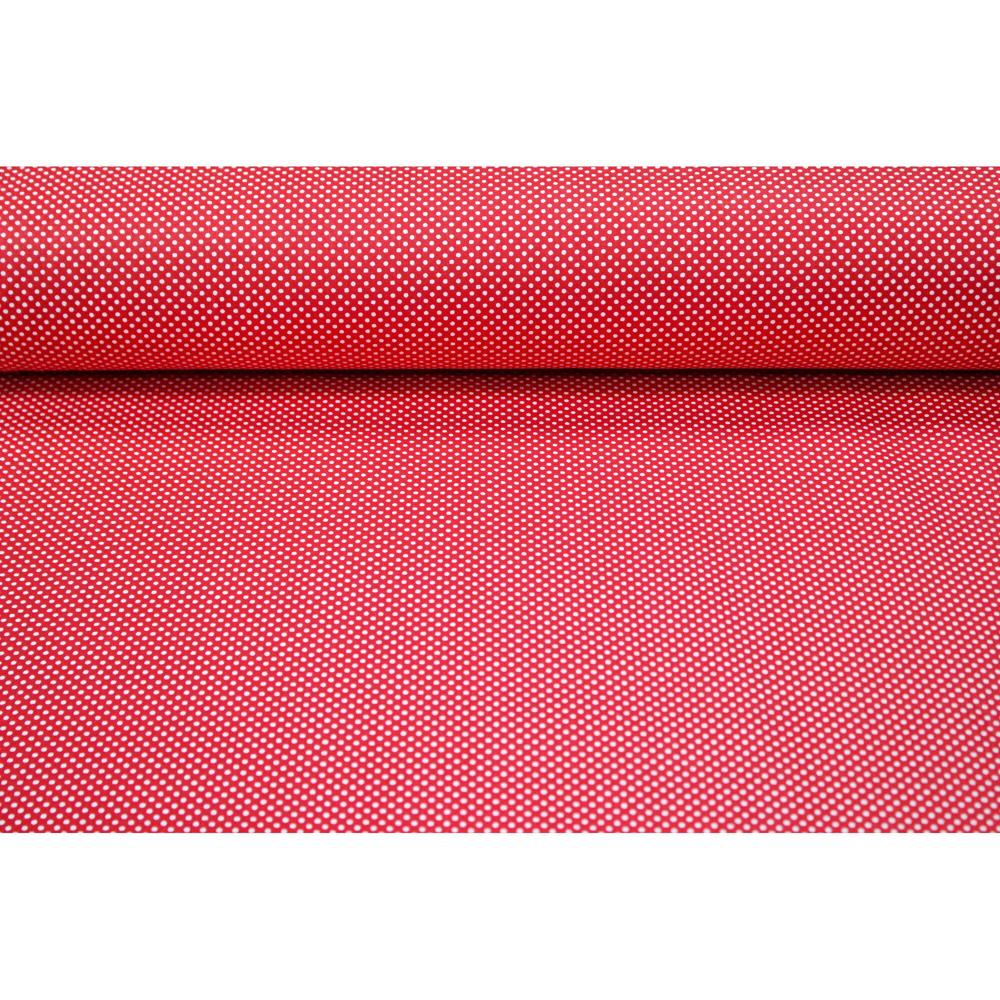 Material textil, Ranforce rosu cu buline albe, 100% bumbac, 240 x 100cm ...