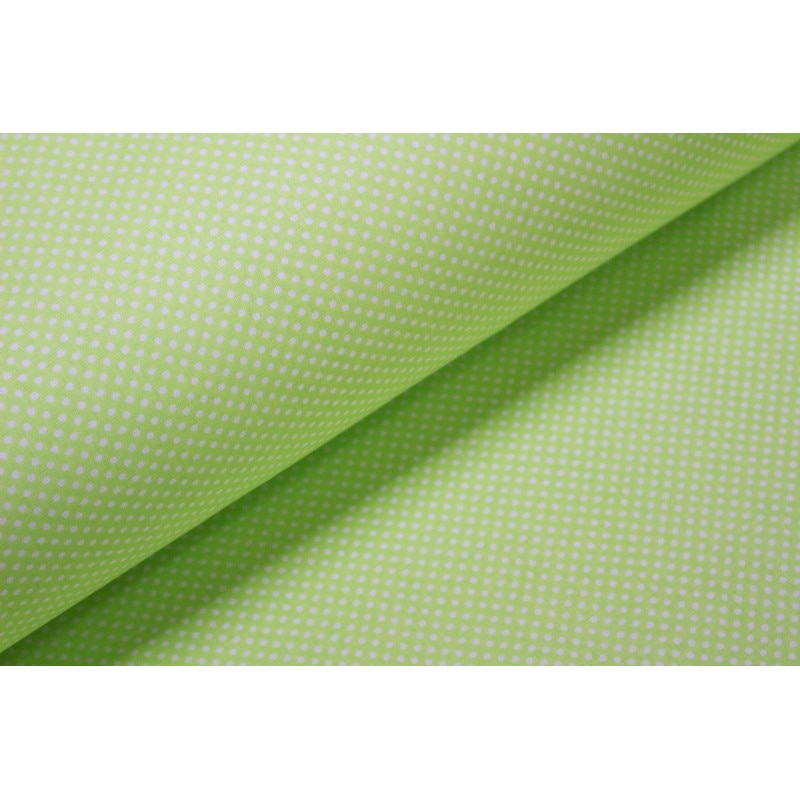 Material textil, Ranforce verde cu buline albe, 100% bumbac, 240 x ...