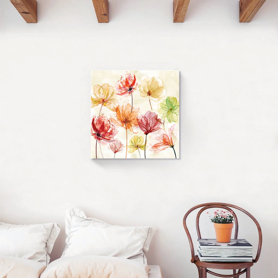 Tablou Canvas - Floral, Flori de maci, Pictura, Multicolor, 60 x 60 cm ...
