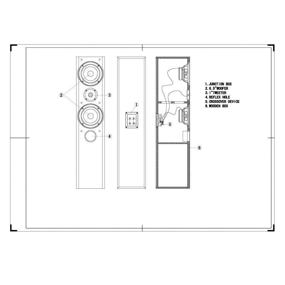 Sistem Profesional de Boxe 5.1 pasive AKAI, Putere RMS 100 W, Impedanta ...