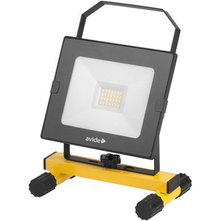 Проектор Avide LED Flood Light Slim SMD 20W 4000K, със стойка и включен ...