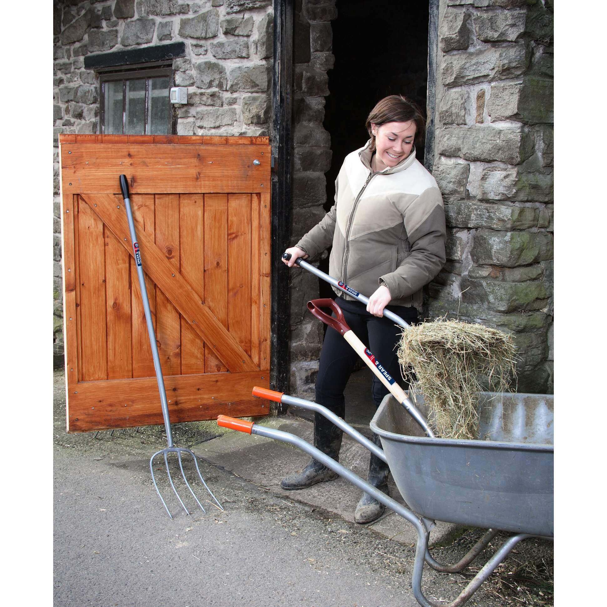 Furca compost cu 4 coarne otel carbon, coada tubulara metalica, maner T ...