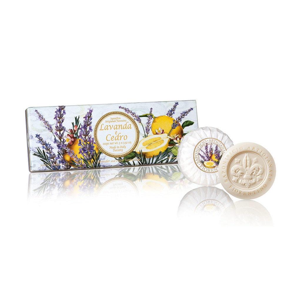 Set 3 sapunuri, Lavanda si cedro, Sapunuri artizanale din Florenta ...