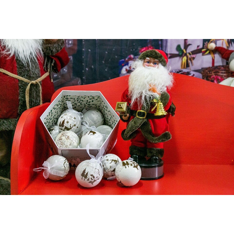 комплекти коледни топки за Елха "Снежна Приказка" в луксозна празнична ...