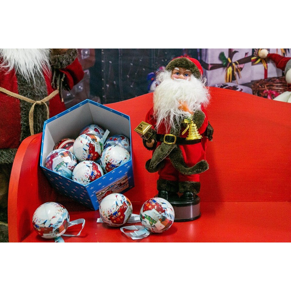 Коледни топки за Елха комплект 14бр. "Снежна Къщичка" в луксозна ...