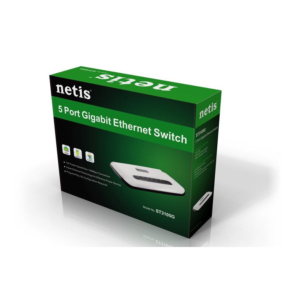 Switch - 5 port-uri NETIS Gigabit Ethernet ST3105G - eMAG.ro