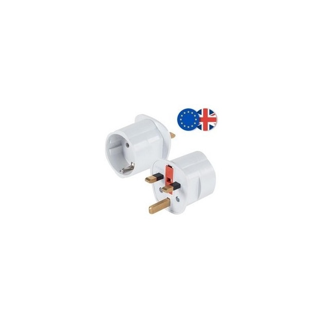 Adaptor stecher Anglia, cu impamantare, Alb - eMAG.ro