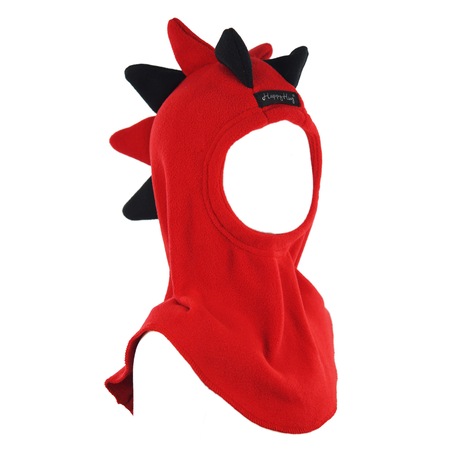 Cagula copii, Happy Hug, polar, dino, rosu/negru, 48 cm - eMAG.ro