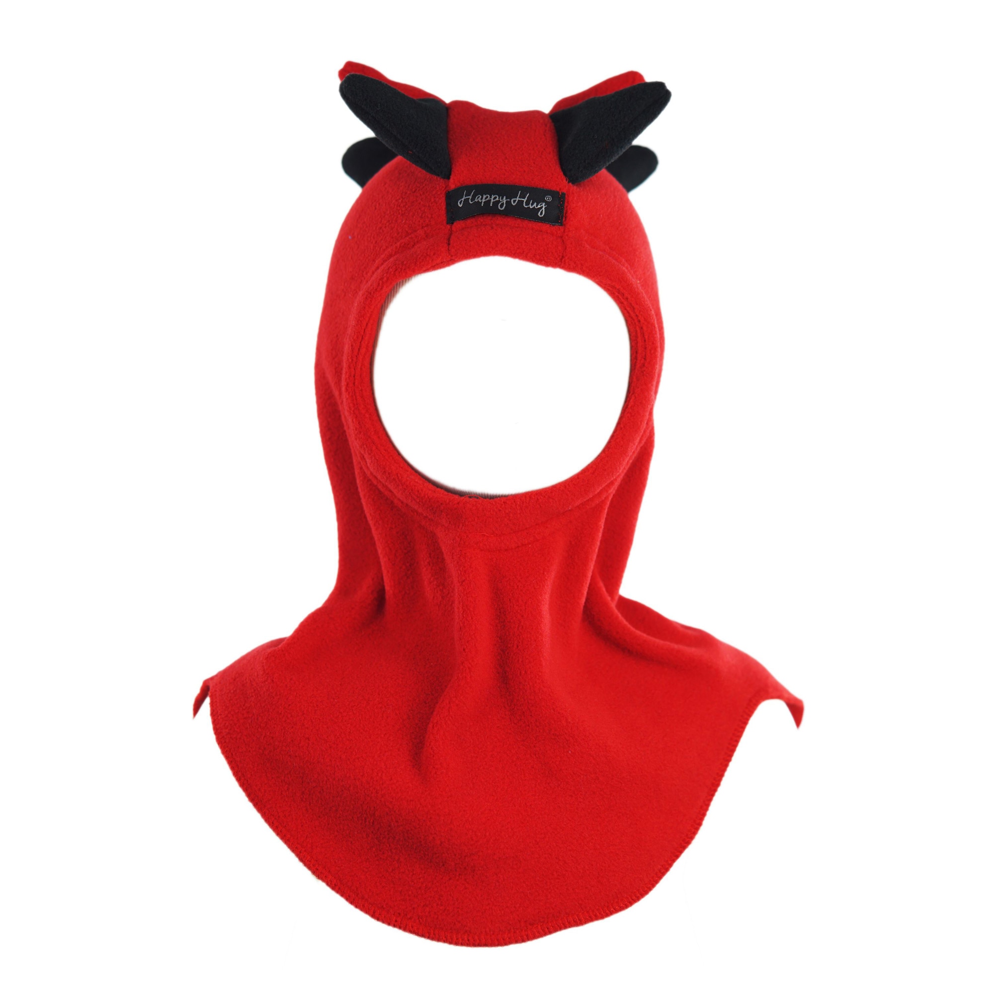 Cagula copii, Happy Hug, polar, dino, rosu/negru, 48 cm - eMAG.ro