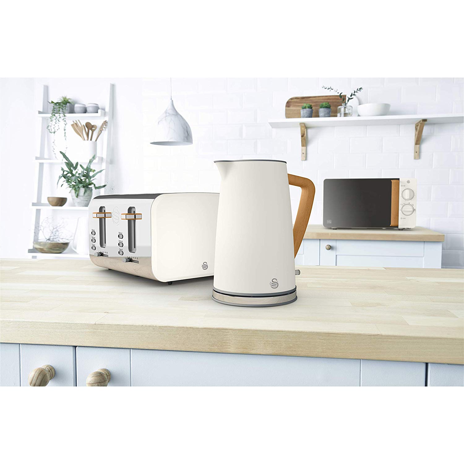 Тостер Swan Nordic Collection, 1600 W, 4 филии, Бял - eMAG.bg