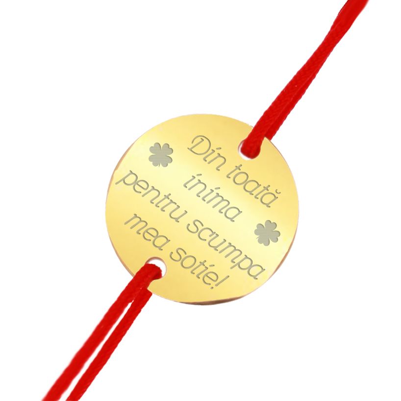 Martisor Bratara Inox Banut Auriu Mesaj Sotie - eMAG.ro