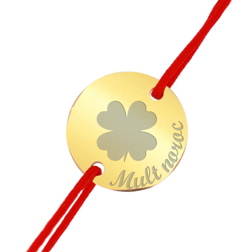 Martisor Bratara Inox Banut Auriu Trifoi Mult noroc - eMAG.ro