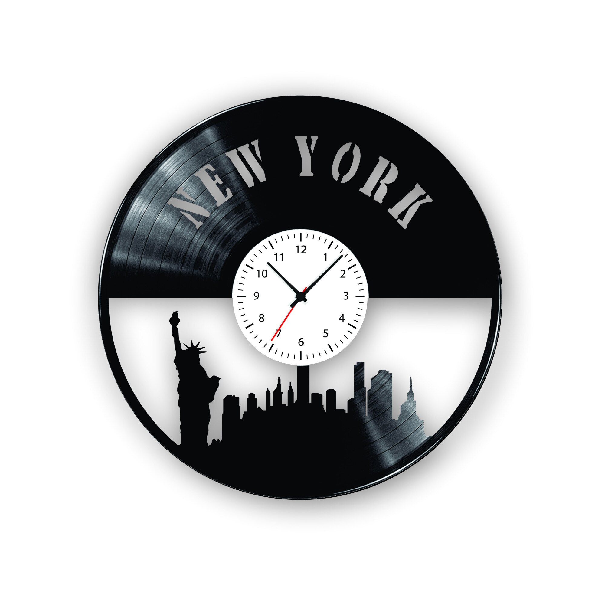 Ceas New York, Wallwatches, negru/alb, de perete, analogic - eMAG.ro