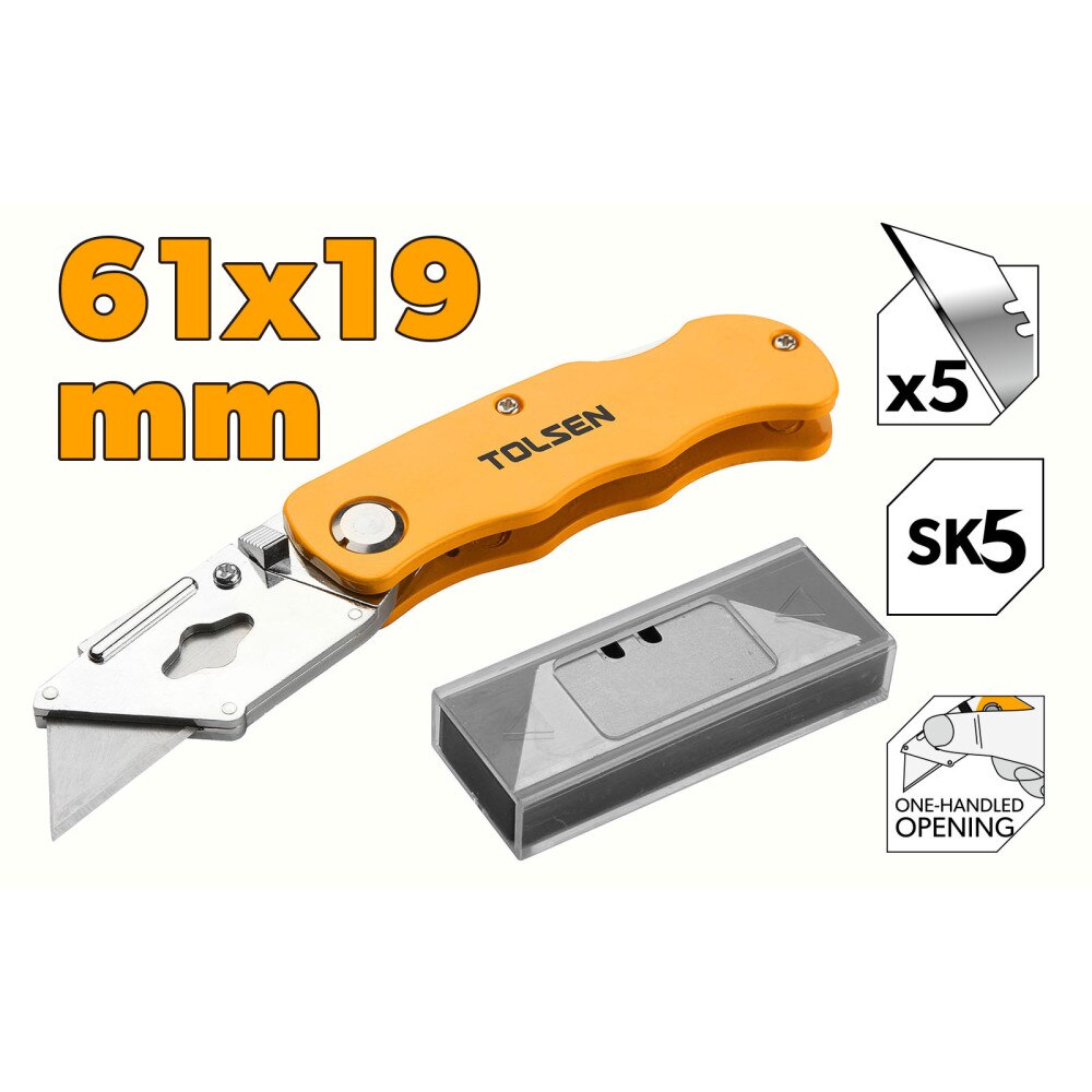 Cutter aluminiu profesional 61x19 mm cu 5 lame Tolsen Germany - eMAG.ro