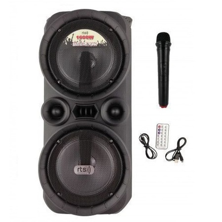 Портативна активна аудио колона RTS, 16 W RMS захранване, Безжичен ...