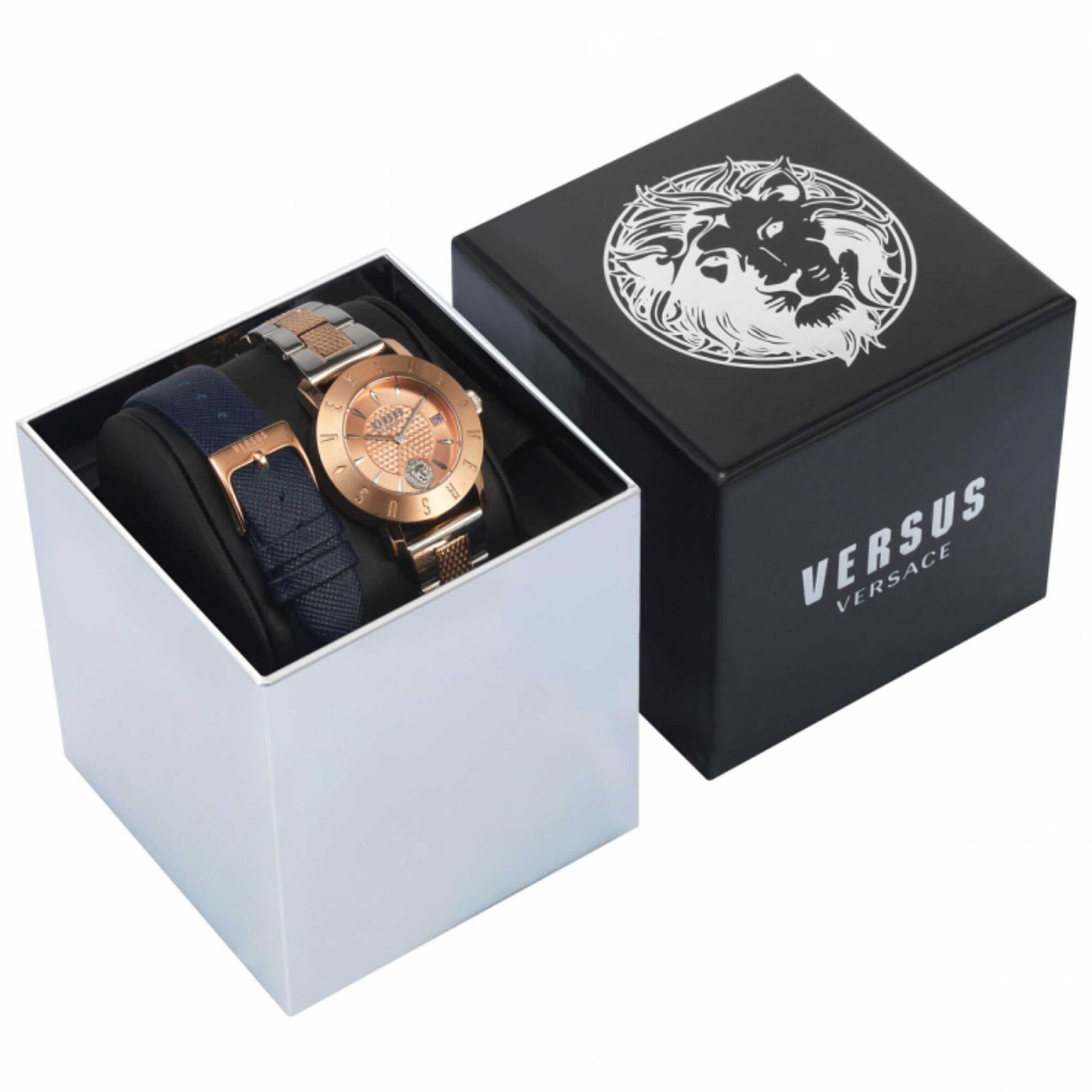 Ceas de dama Versus Versace Logo Silver/RoseGold Tone si extra curea ...
