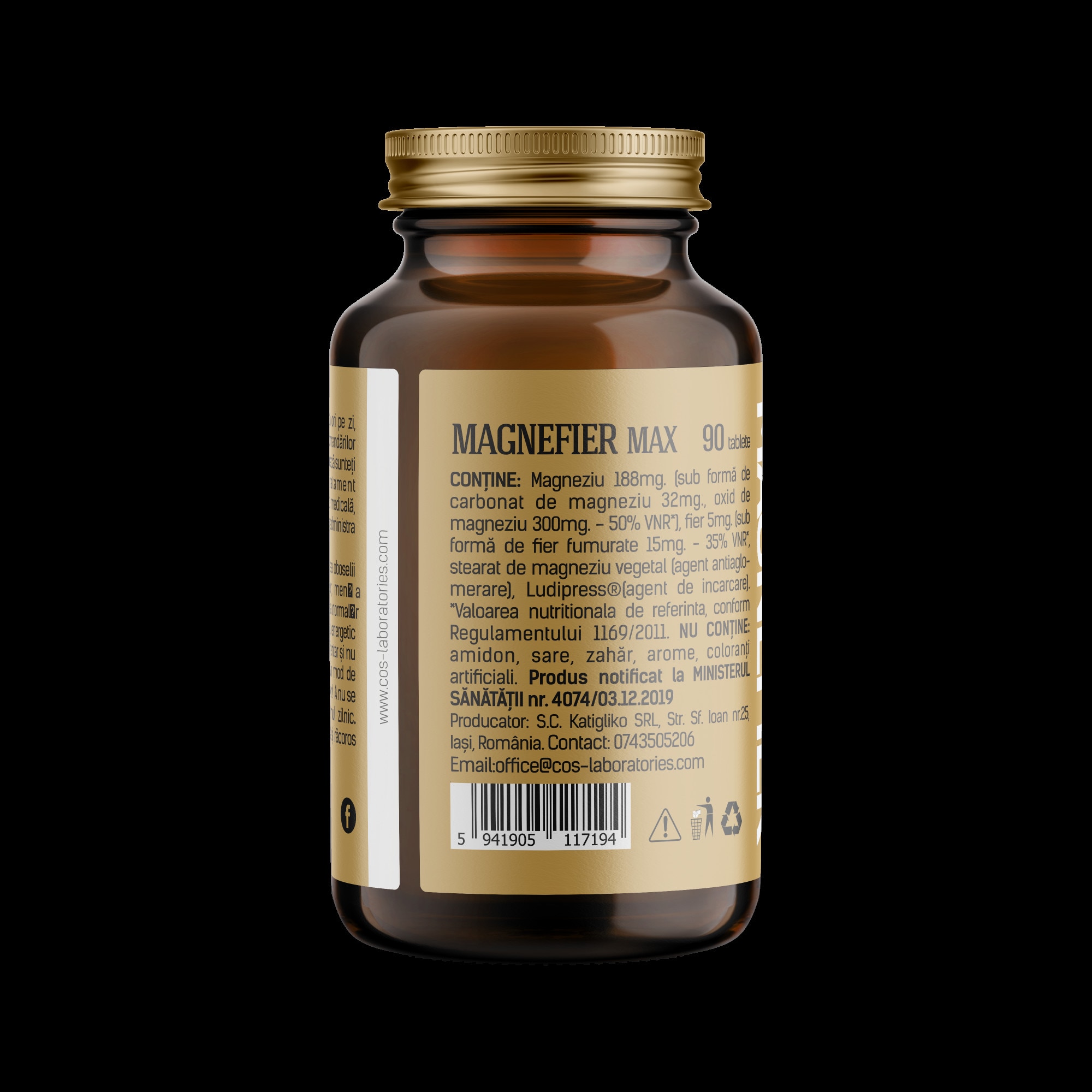 Magnefier Max, COS Laboratories, 90 Tablete, 54 g - eMAG.ro