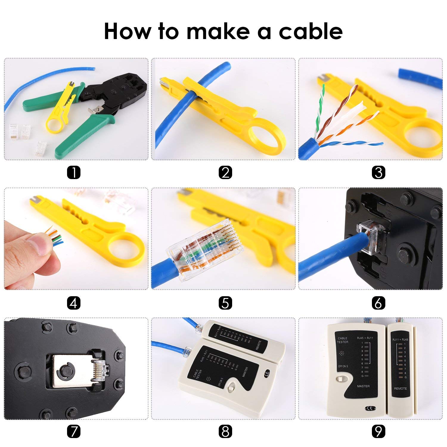 Set testare cablu retea, FIXKIT 12 in 1, Tester de retea Profesional ...