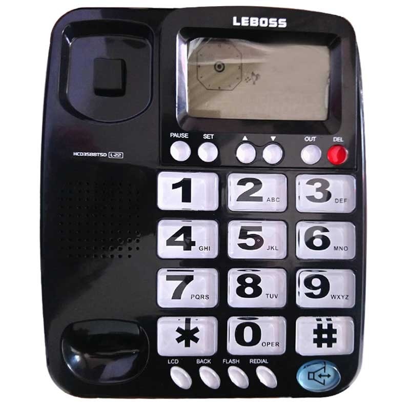 Telefon fix LEBOSS HCD3588, display LCD,16 digits, Negru - eMAG.ro
