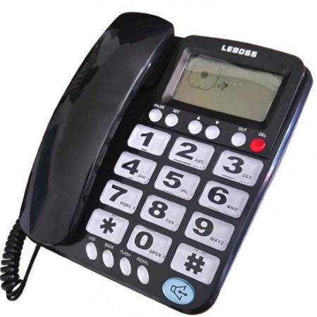 Telefon fix LEBOSS HCD3588, display LCD,16 digits, Negru - eMAG.ro